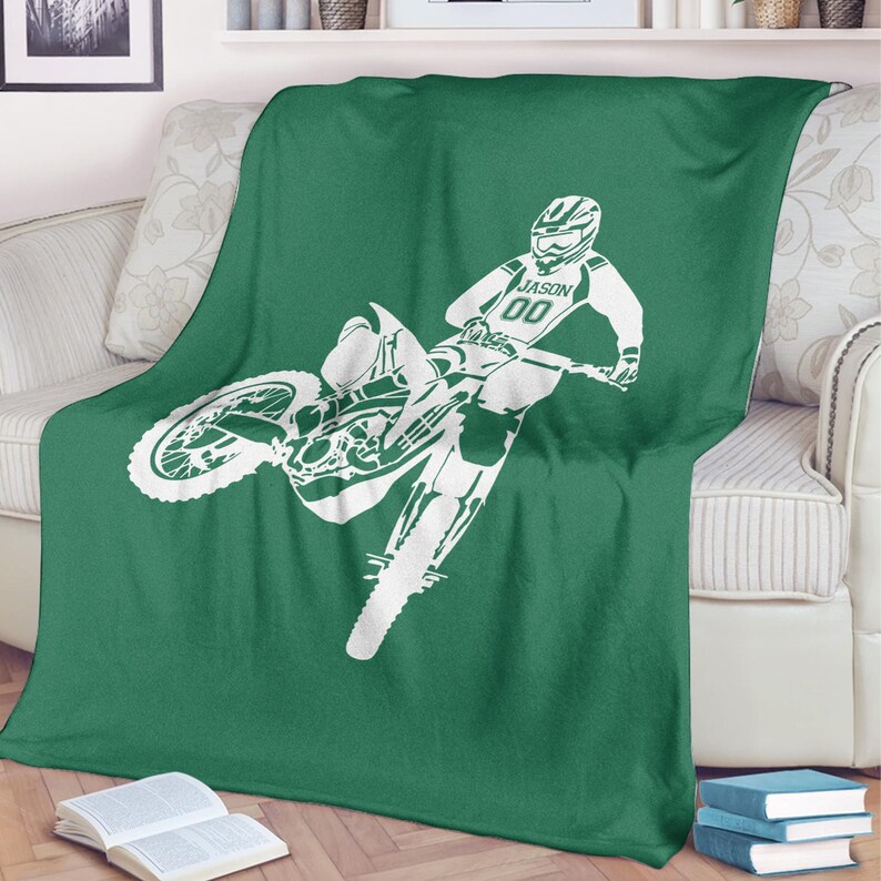 Personalized Dirt Bike Blanket, Custom Motocross Blankets and Throws ...
