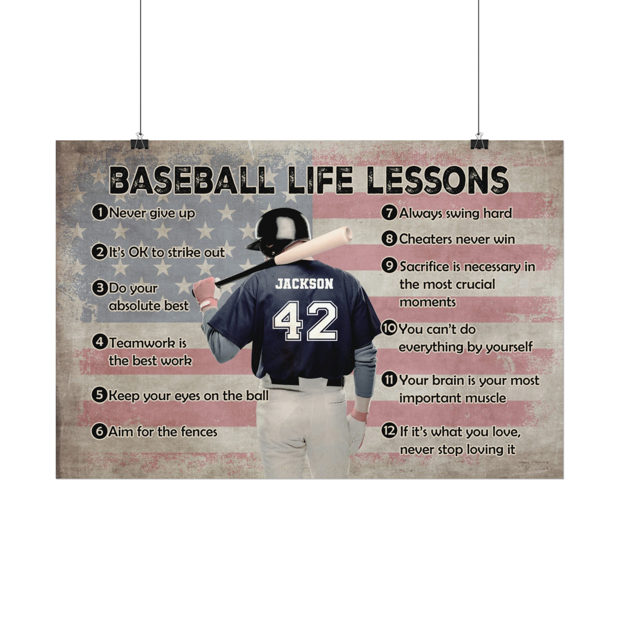 Personalized Baseball Wall Art, Baseball Life Lessons Poster/canvas ...