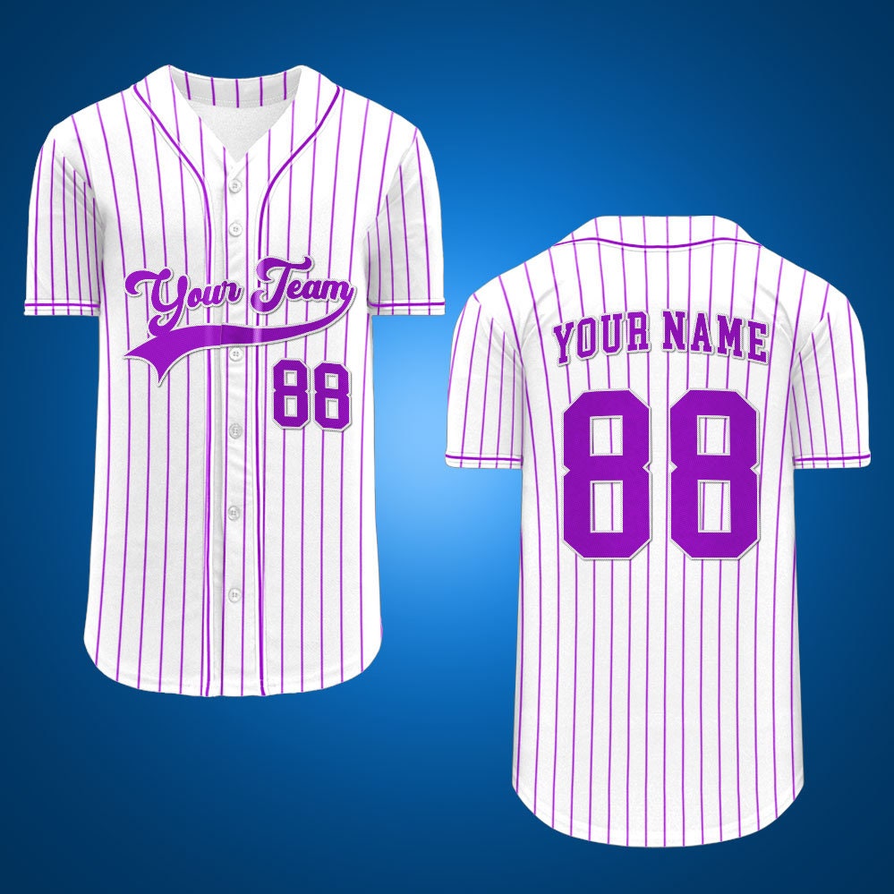 Personalized Name Team, Basic Baseball Jersey,custom Stripe Line Color ...