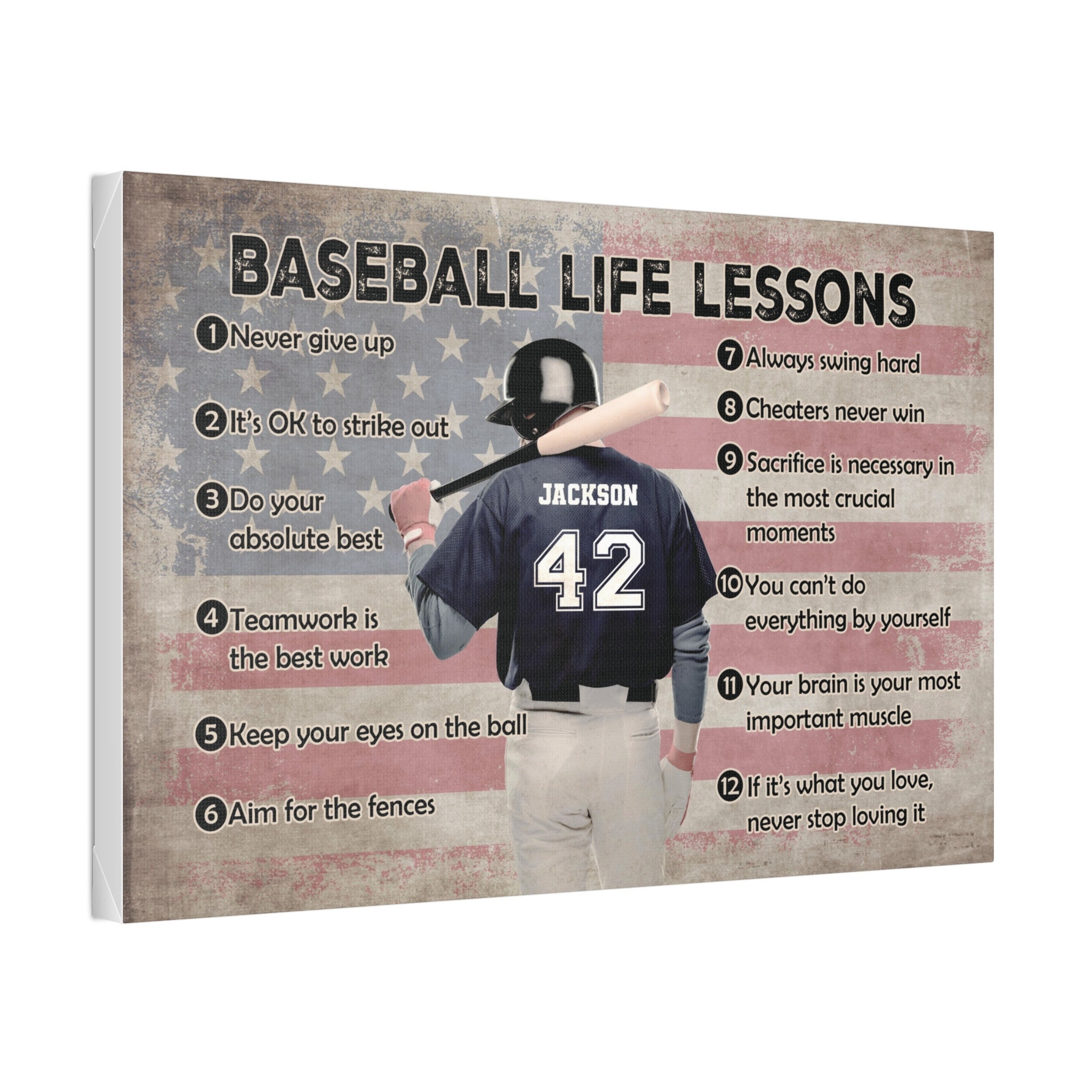 Personalized Baseball Wall Art, Baseball Life Lessons Poster/canvas ...