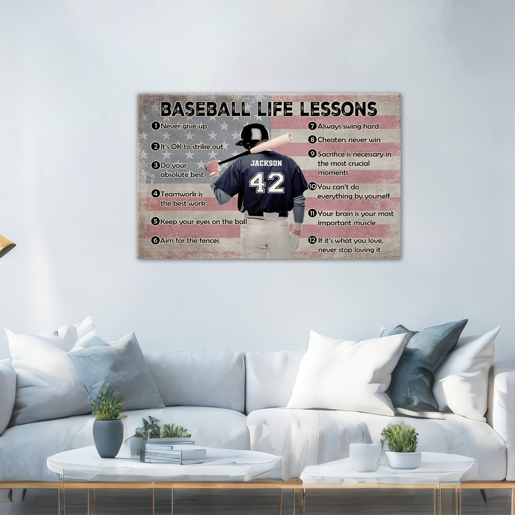 Personalized Baseball Wall Art, Baseball Life Lessons Poster/canvas ...