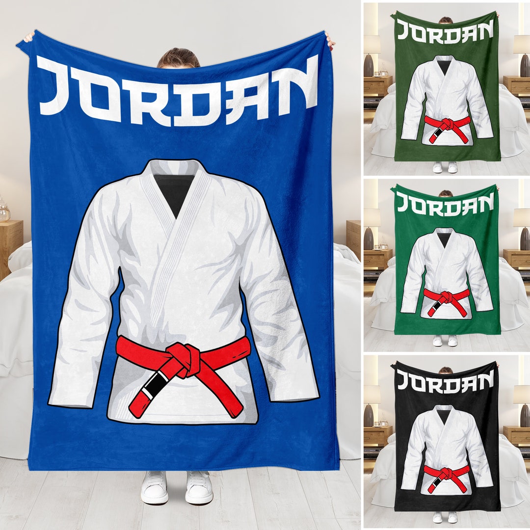 Personalized Jiu-jitsu Blanket - BJJ Gift - Custom Name Cozy Sherpa ...