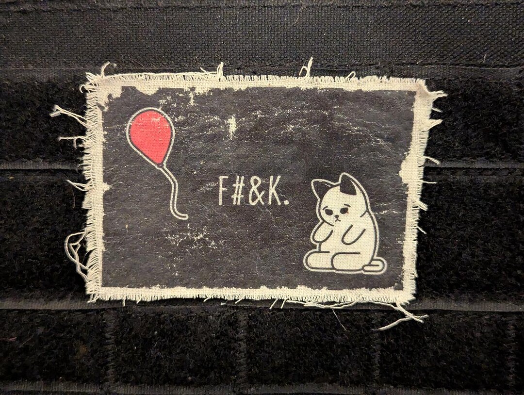 Sad Swearing Kitty - Punk Morale Patch - Etsy