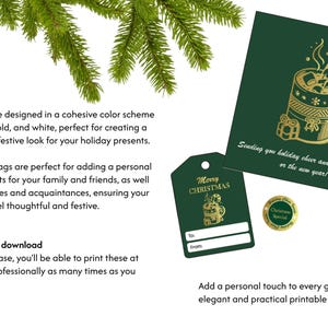 Printable Christmas Card, Tag & Sticker Set 12 Cards, 12 Tags, 18 ...