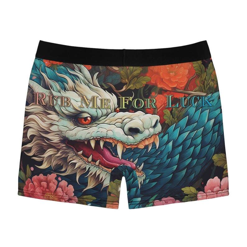 Lucky Blue Dragon Men's Underwear Humorous 'rub Me for Luck' Print ...