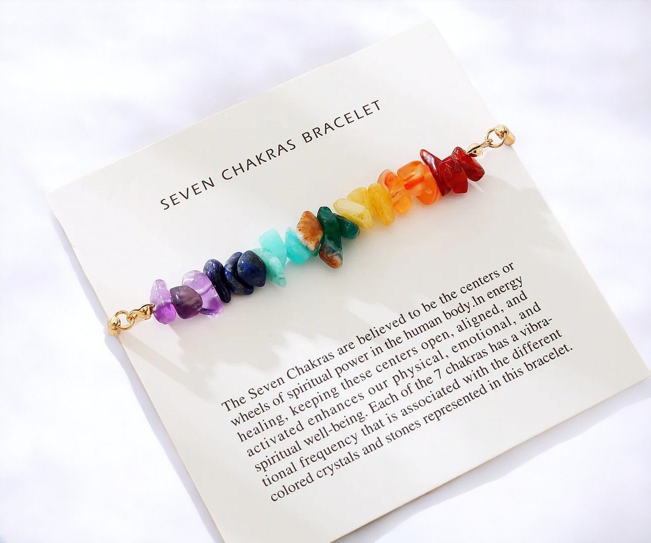 Seven Chakras Bracelet Handmade Chakra Bead Bracelet Energy and Good ...