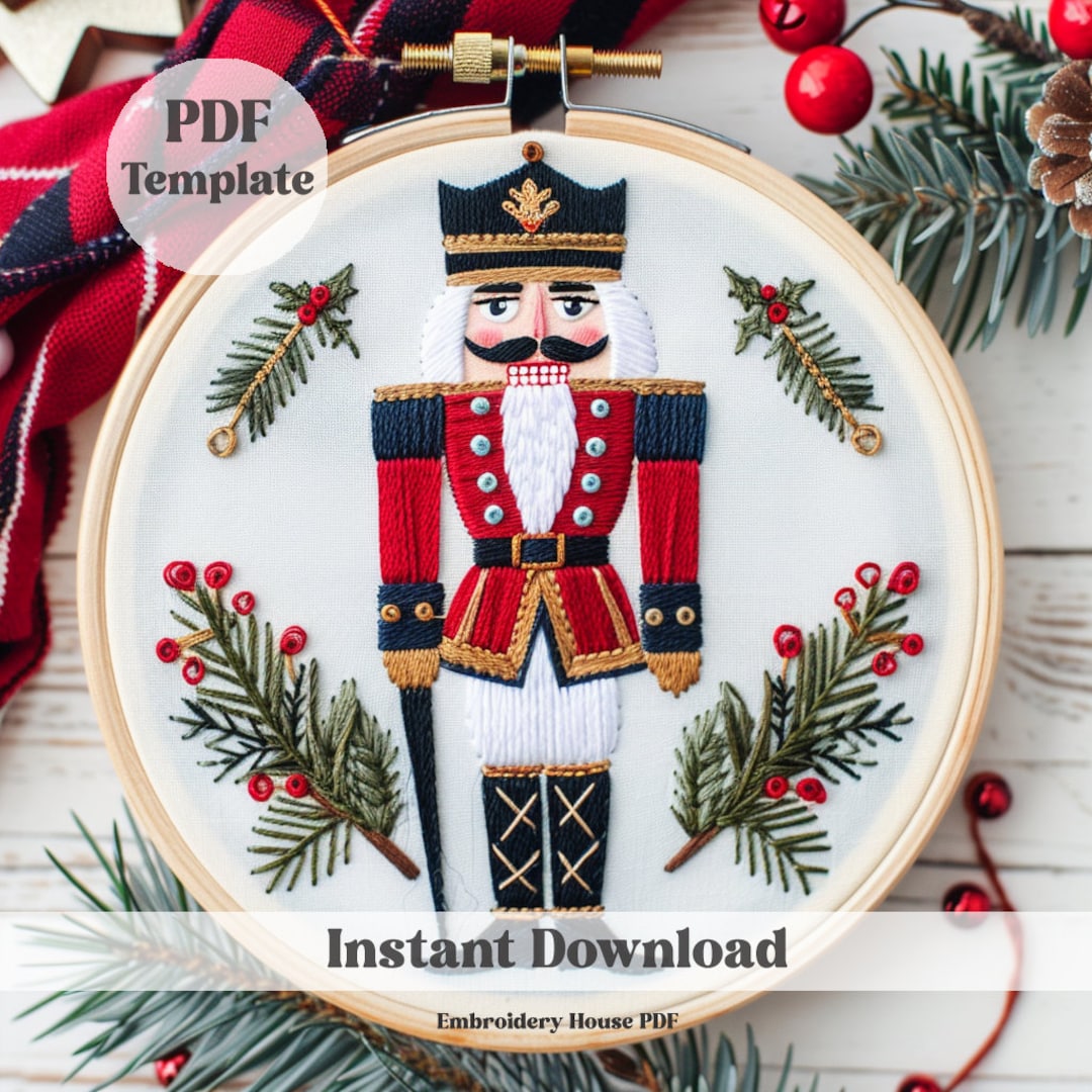 Nutcracker Hand Embroidery Pattern: Christmas Soldier (PDF Template) - Etsy