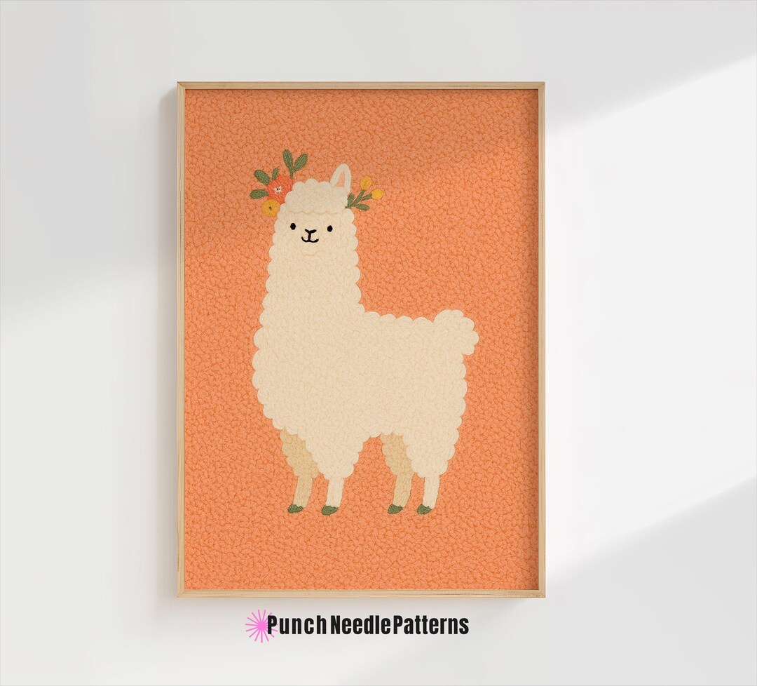 Llama Punch Needle Printable Pattern, Instant Download, Embroidery PDF ...