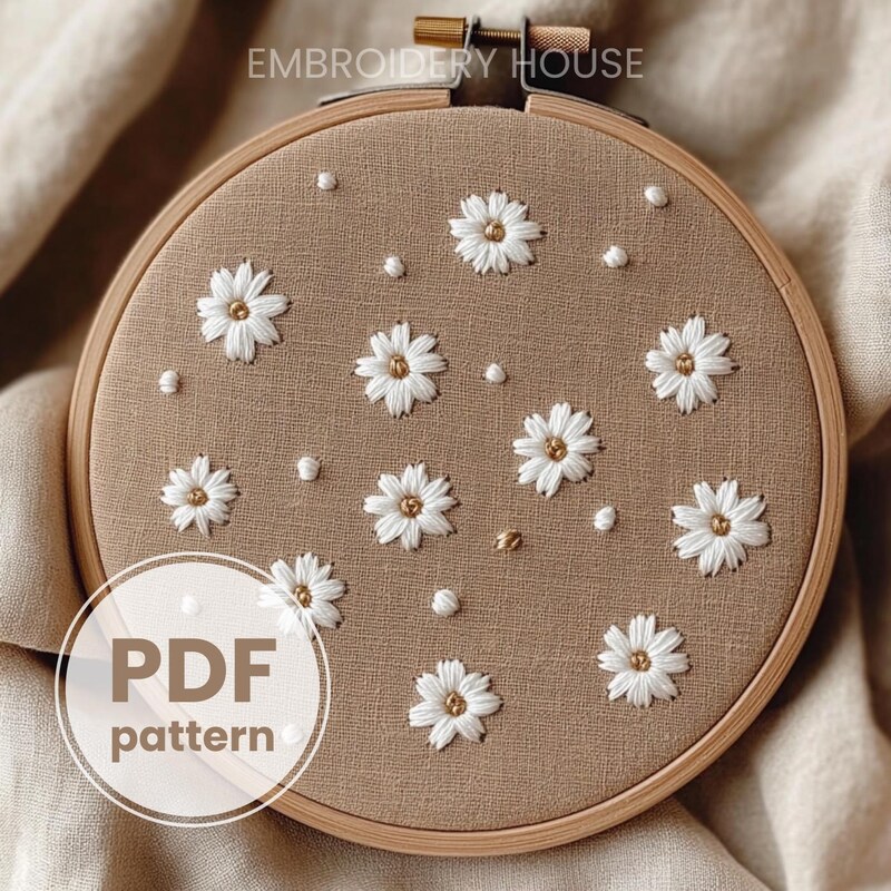 Daisy Embroidery Pattern - Etsy