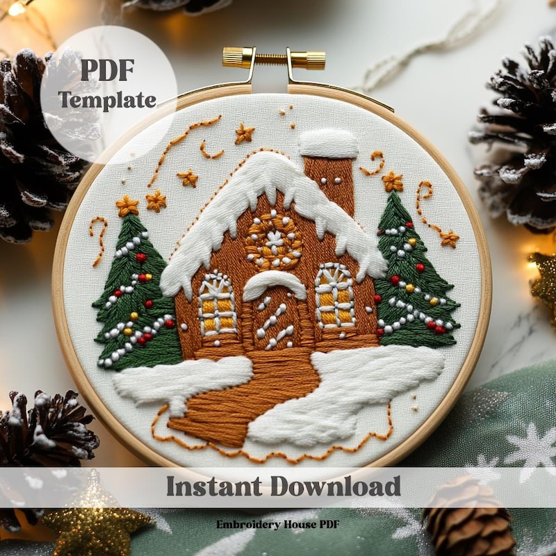 Gingerbread Embroidery Pattern - Etsy