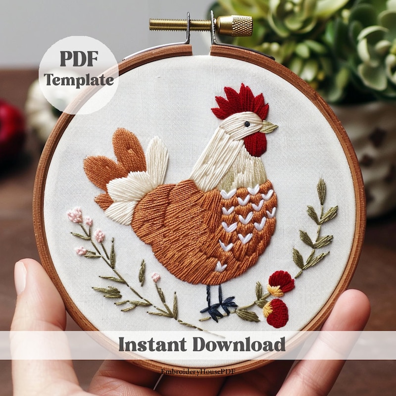 Chicken Embroidery - Etsy