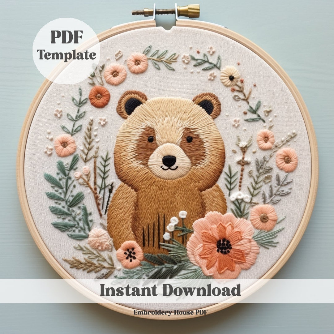 Woodland Embroidery, Cute Animal Embroidery, PDF Pattern, Animal Pdf ...