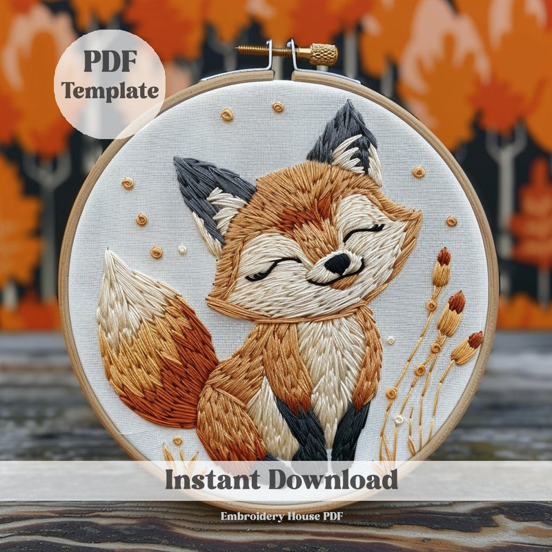 Fox Embroidery Pattern - Etsy