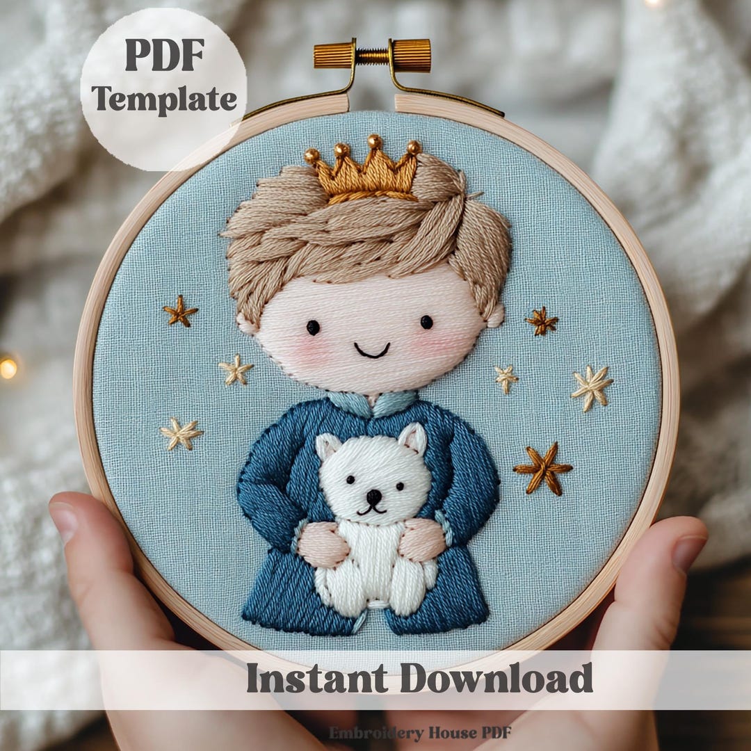 Little Prince Embroidery Art, Prince Baby Shower, Baby Boy Nursery ...