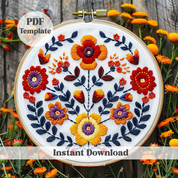 Modern Folk Embroidery Patterns - Etsy
