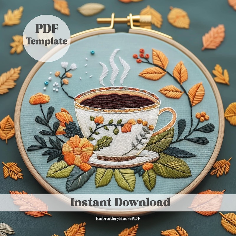 Tea Embroidery - Etsy