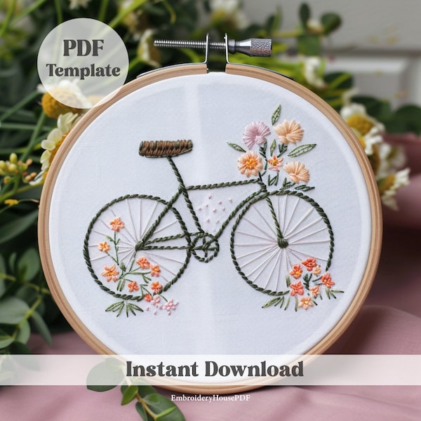 Bike Embroidery - Etsy
