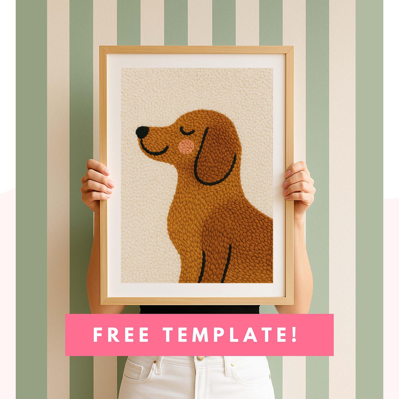 Dog Punch Needle Pattern, DIY Embroidery Design, Cushion Cover (PDF) - Etsy