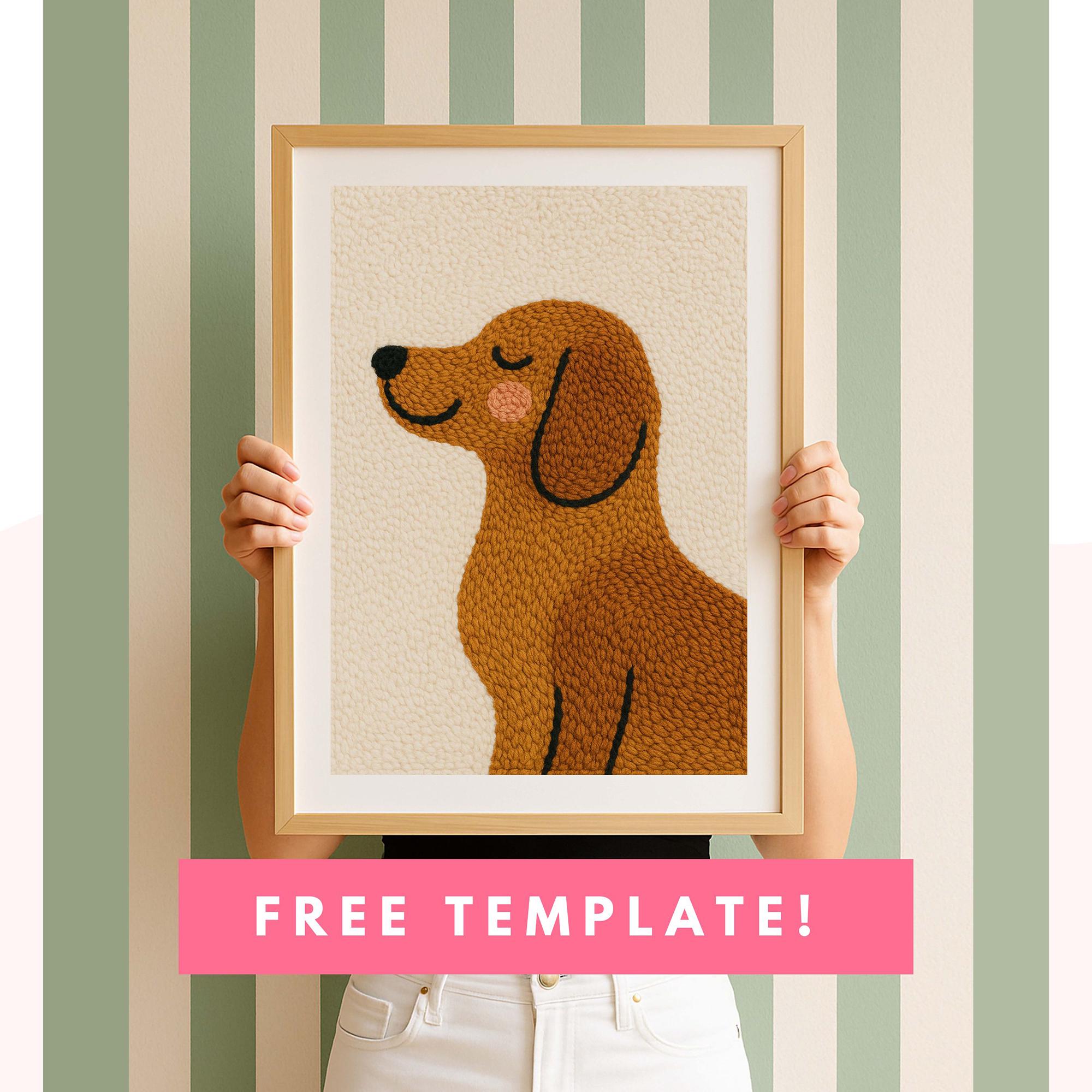 Dog Punch Needle Pattern, DIY Embroidery Design, Cushion Cover (PDF) - Etsy