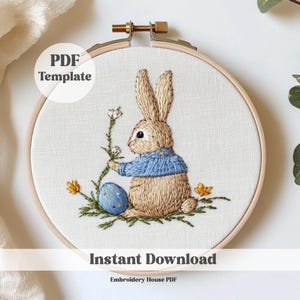 Peter Rabbit Hand Embroidery Pattern PDF, Beatrix Potter Inspired ...