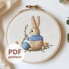 Peter Rabbit Autumn Scene Embroidery Template PDF Pattern, Beatrix ...