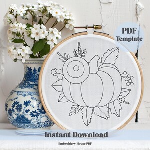 Original Pumpkin Embroidery Pattern, Cute Pumpkin Craft, Pumpkin ...