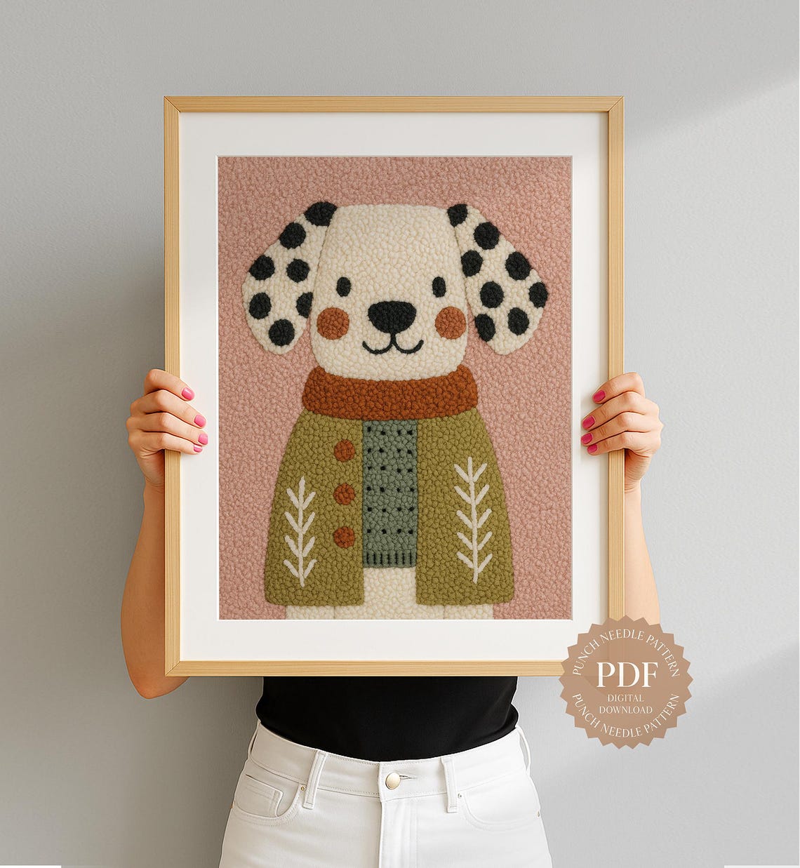 Dog Punch Needle Pattern, DIY Embroidery Design, Cushion Cover (PDF) - Etsy