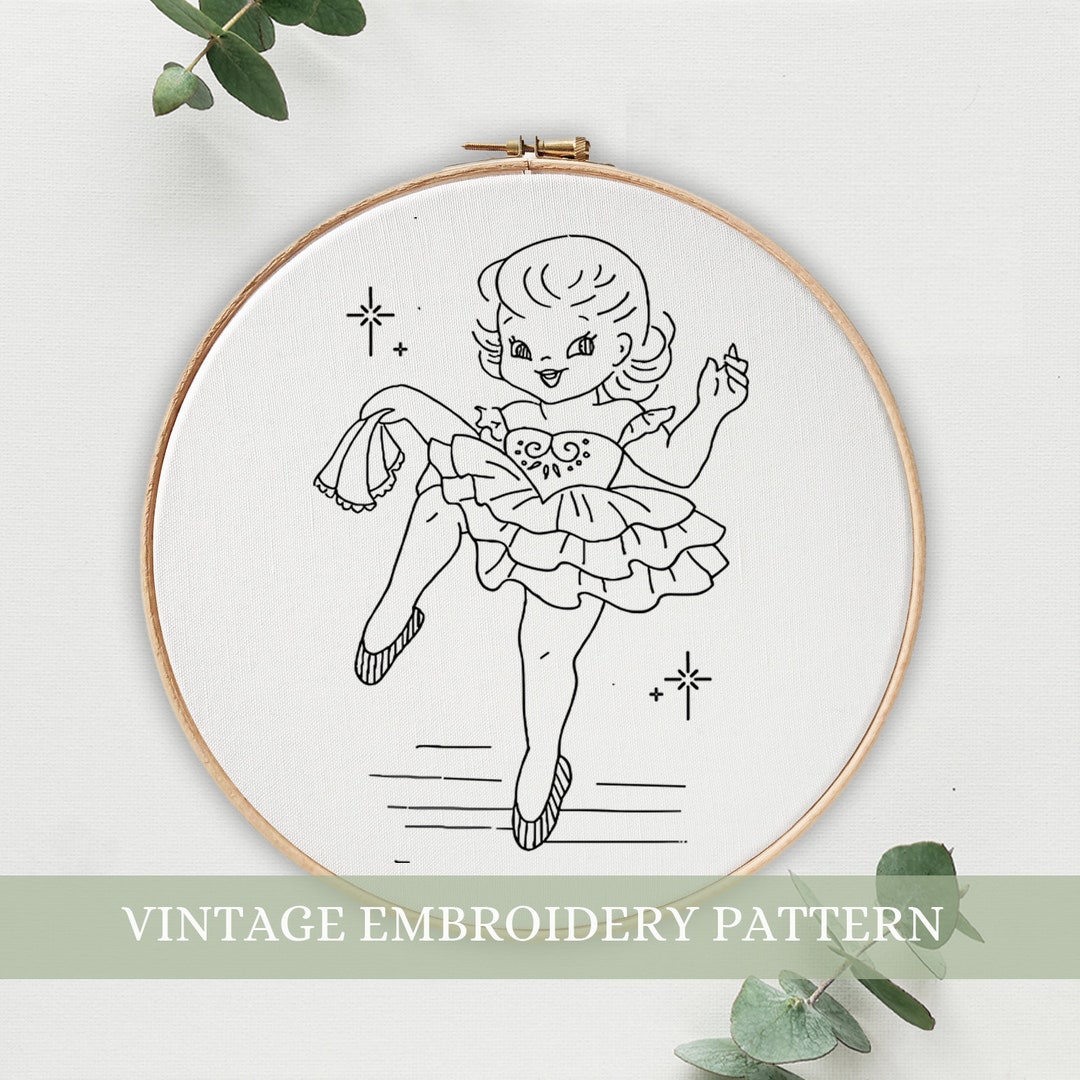 Vintage Hand Embroidery Design, Vintage Embroidery, Old Fashion Girl ...