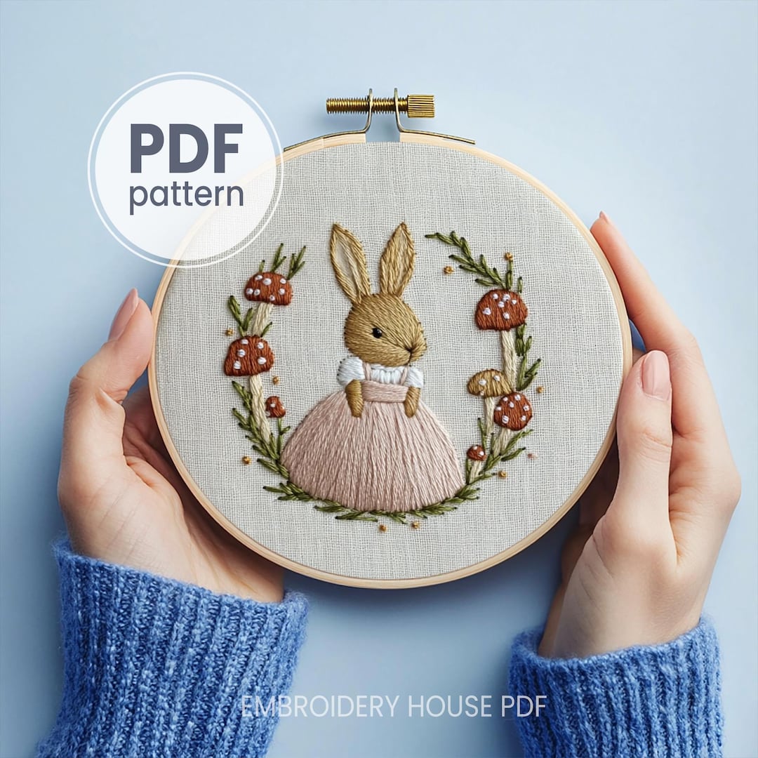 Peter Rabbit Hand Embroidery Design, PDF Needlepoint, Scandinavian ...