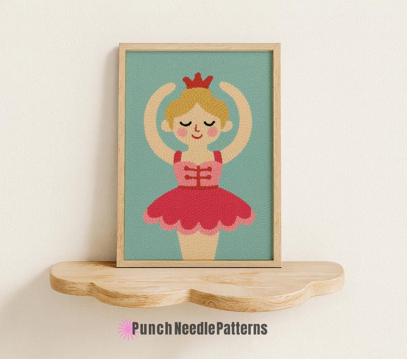 Ballerina Punch Needle Printable Pattern, Beginners Friendly, Instant ...