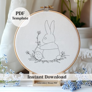 Peter Rabbit Hand Embroidery Pattern PDF, Beatrix Potter Inspired ...
