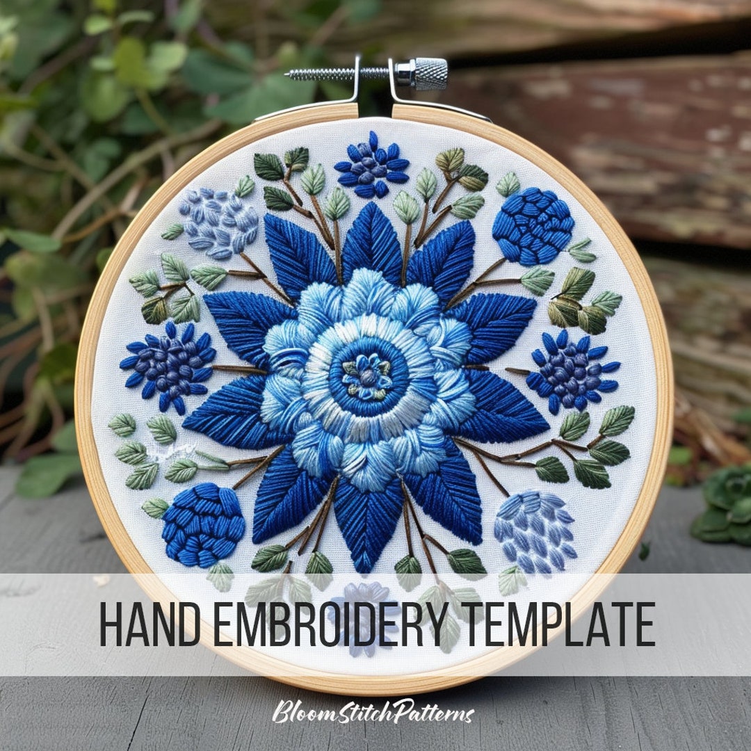 Floral Embroidery Pattern, Mandala Embroidery, PDF Pattern, DIY ...