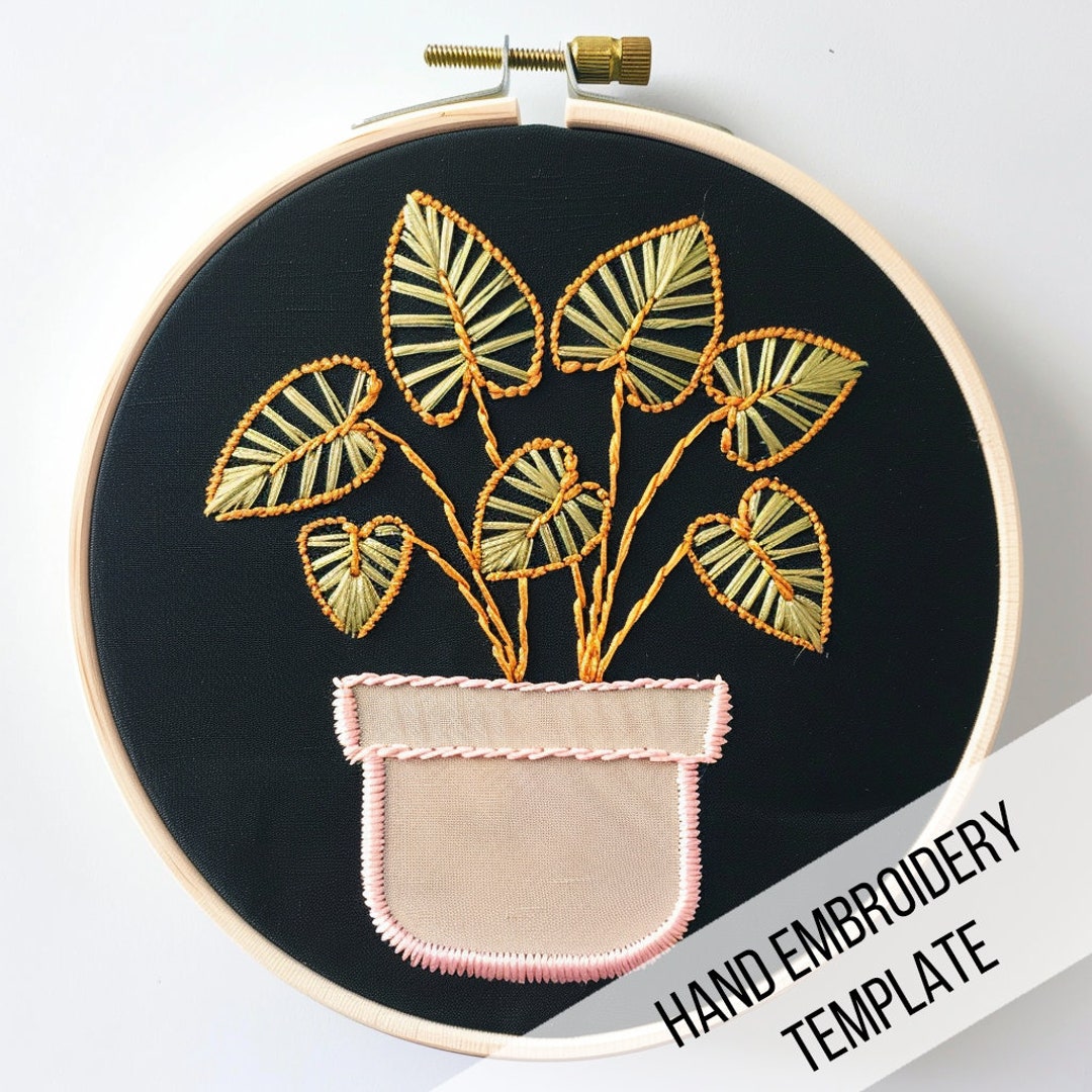 Houseplant Hand Embroidery Pattern, Houseplant Embroidery, Digital ...