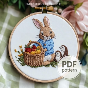Beatrix Potter Peter Rabbit Hand Embroidery Pattern, Instant Download ...