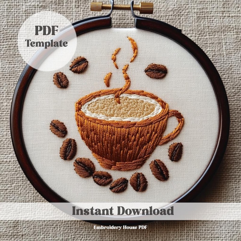 Coffee Embroidery - Etsy