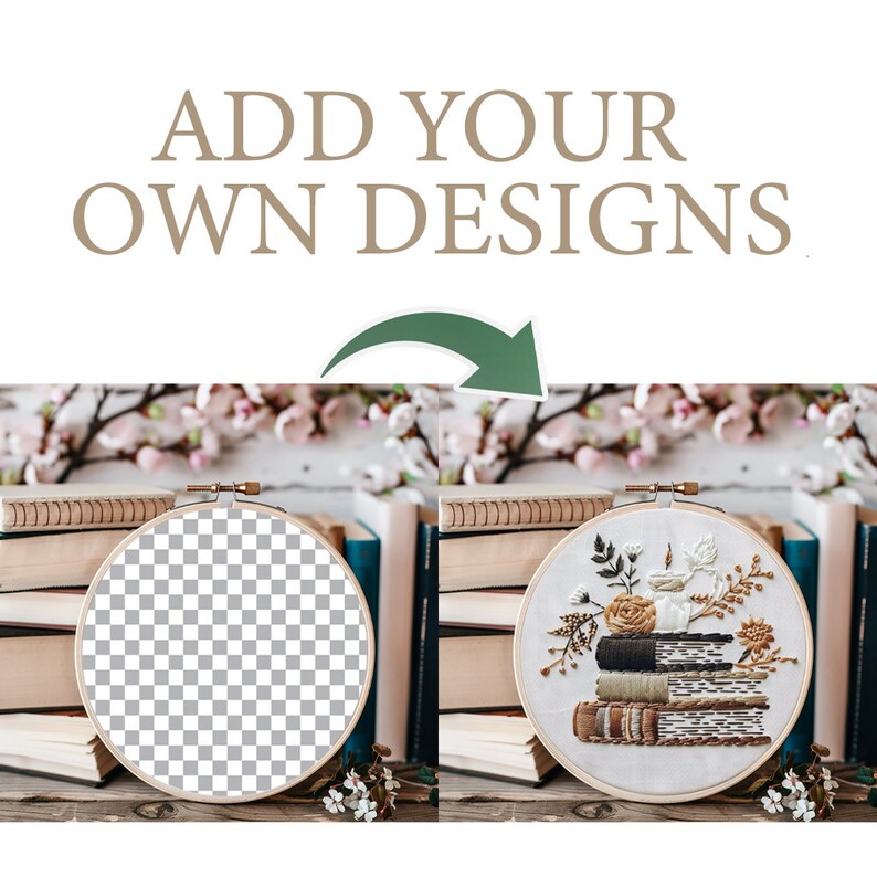 Cross Stitch Mockup, Embroidery Hoop Mockup, Rustic White Wood, Sewing Mock-up, JPG PNG PSD ...