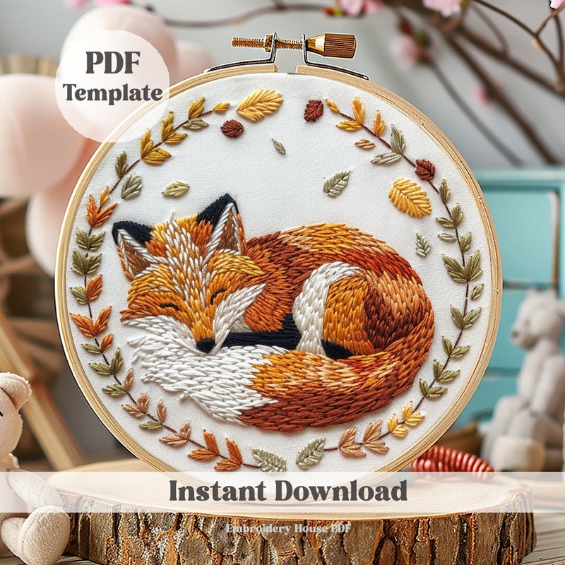 Baby Fox Embroidery - Etsy