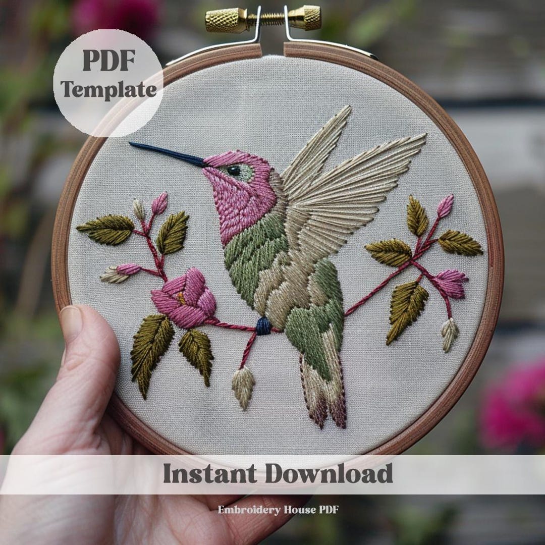 Bird Hand Embroidery Pattern, Bird Embroidery, Floral Bird, Cute Hand ...