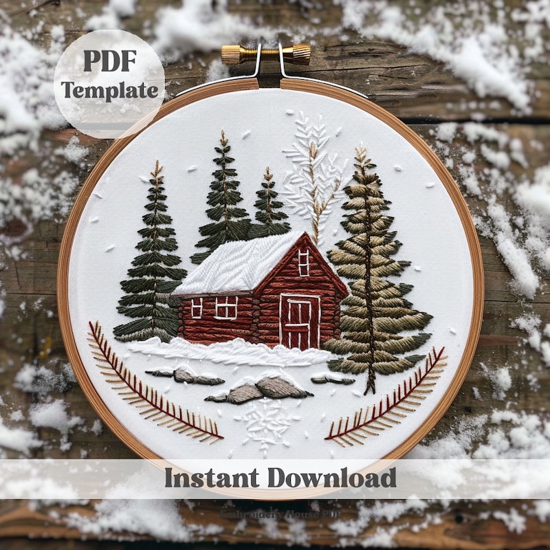 Cabin Embroidery - Etsy