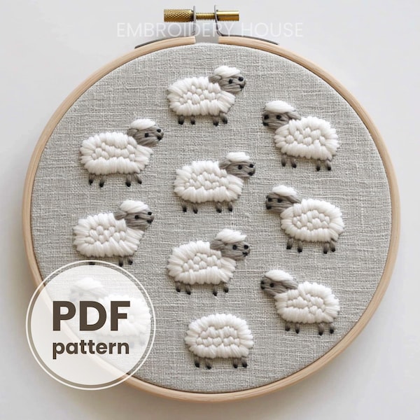 Sheep Embroidery - Etsy Canada