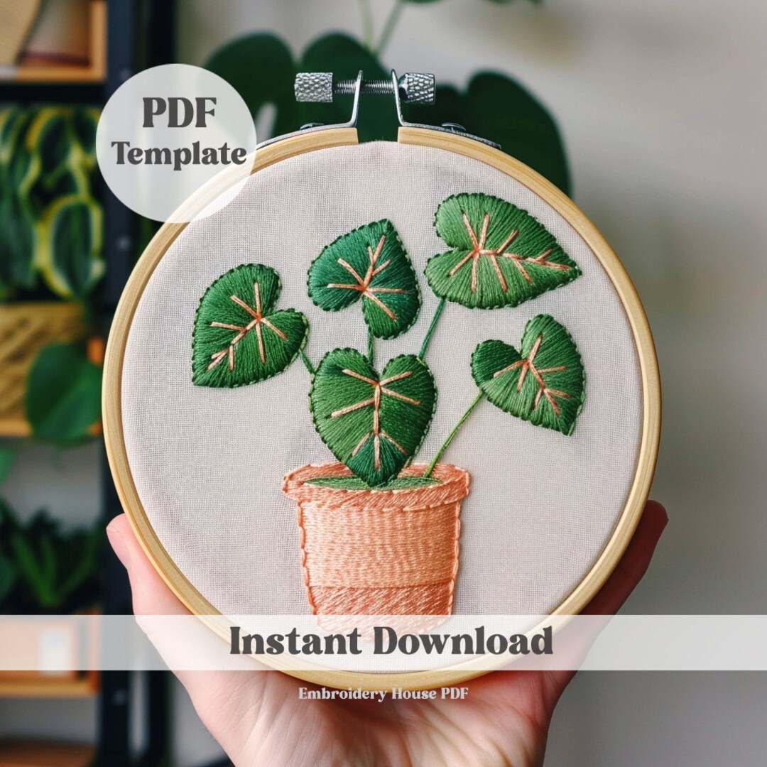 Houseplant Hand Embroidery Pattern, Houseplant Embroidery, PDF Digital ...