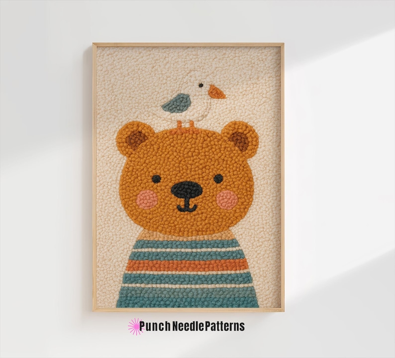 Bear Punch Needle Pattern: A4 Beginner Embroidery (PDF Pattern - Etsy