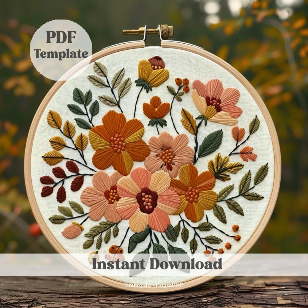 Botanical Embroidery, Hand Embroidery DIY, Spring Embroidery, Botanical ...