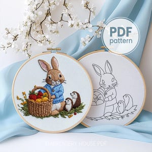 Beatrix Potter Peter Rabbit Hand Embroidery Pattern, Instant Download ...