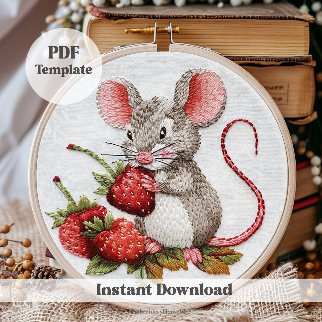 Little Mouse Embroidery Pattern, PDF Pattern, Embroidery Design ...