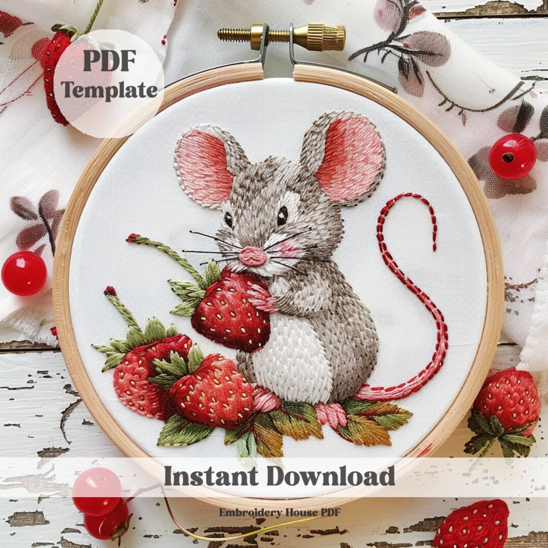 Little Mouse Embroidery Pattern, PDF Pattern, Embroidery Design ...