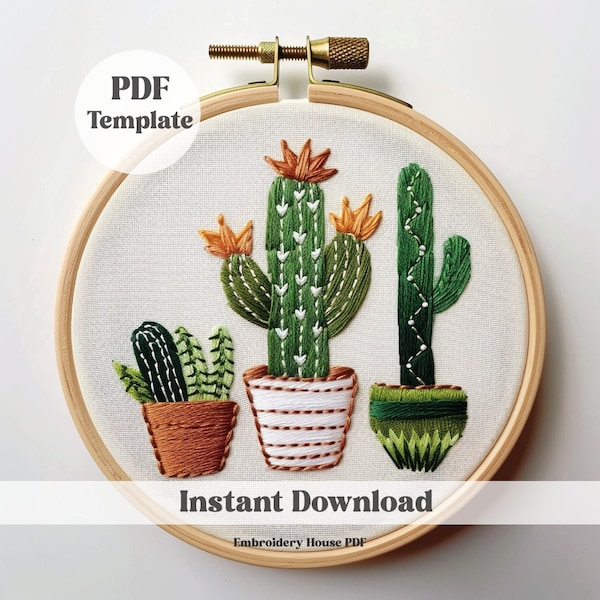 Cactus Embroidery - Etsy