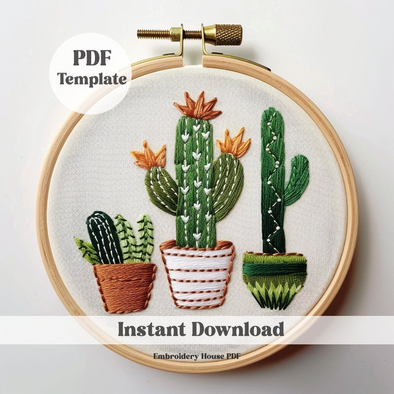 Cactus Embroidery - Etsy