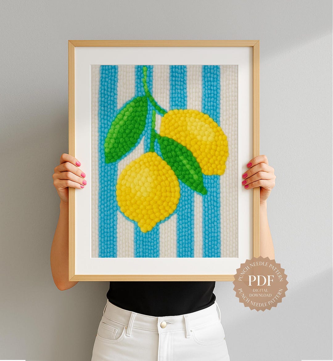 Lemon Punch Needle Pattern: Modern Kitchen Decor (PDF Downloadable ...