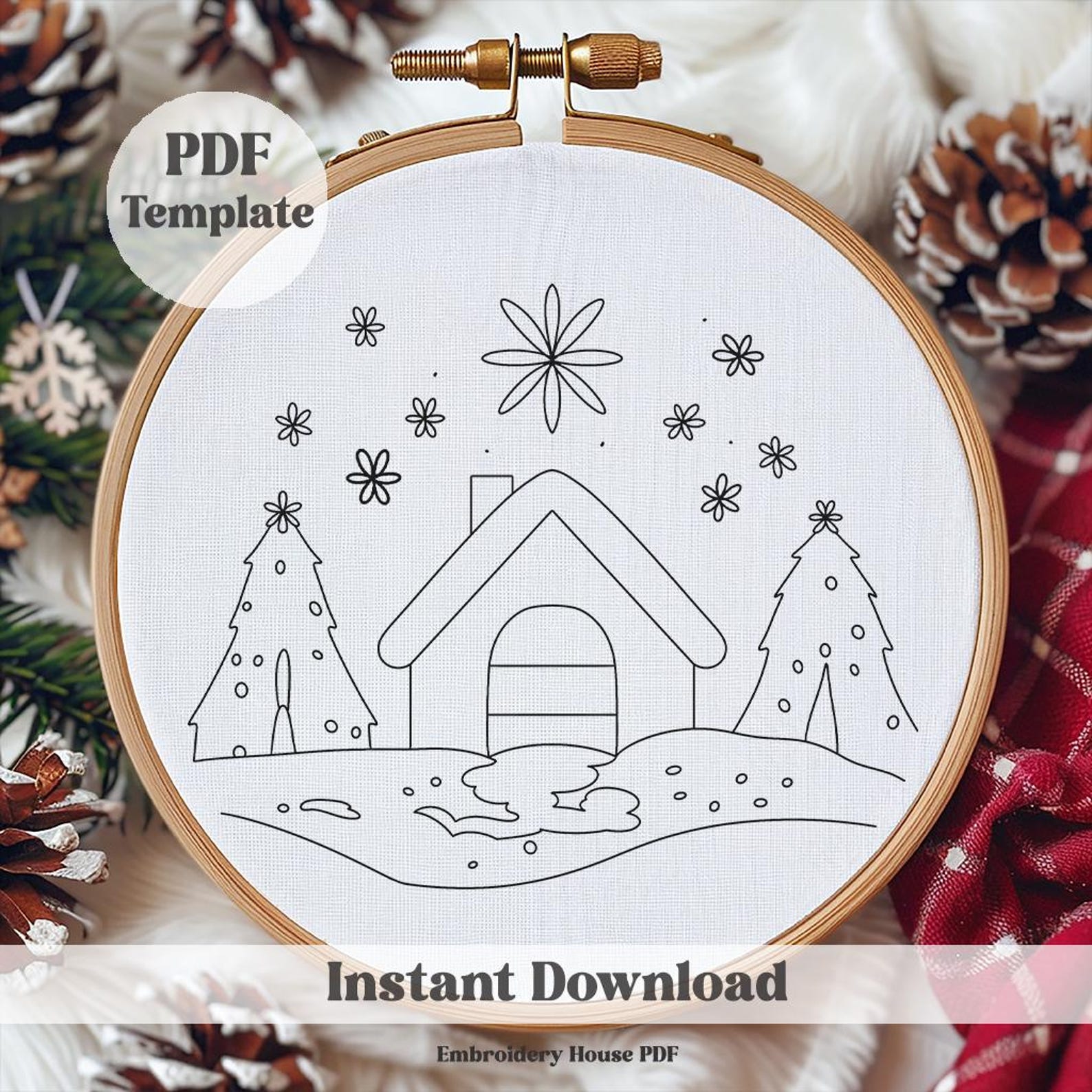 Christmas Nativity Embroidery Art: Baby Jesus Manger (PDF Pattern) - Etsy